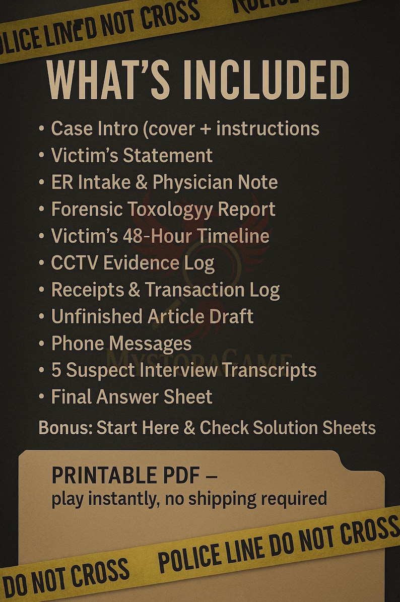 Forty-eight Hours: A Cyanide Mystery | Printable Detective Game ...