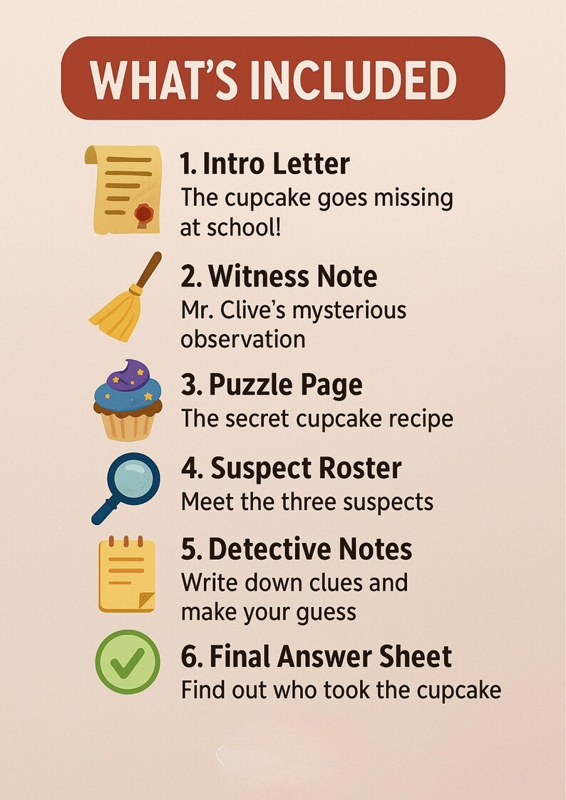 The Missing Cupcake | Kids Mystery Game | Printable Detective Adventure ...