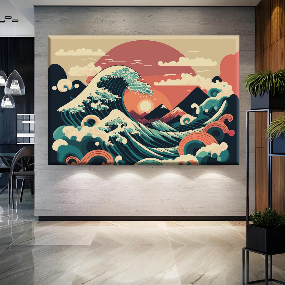 Hokusai's Wave Canvas Art, Japanese Wall Poster, Mount Fuji Print ...