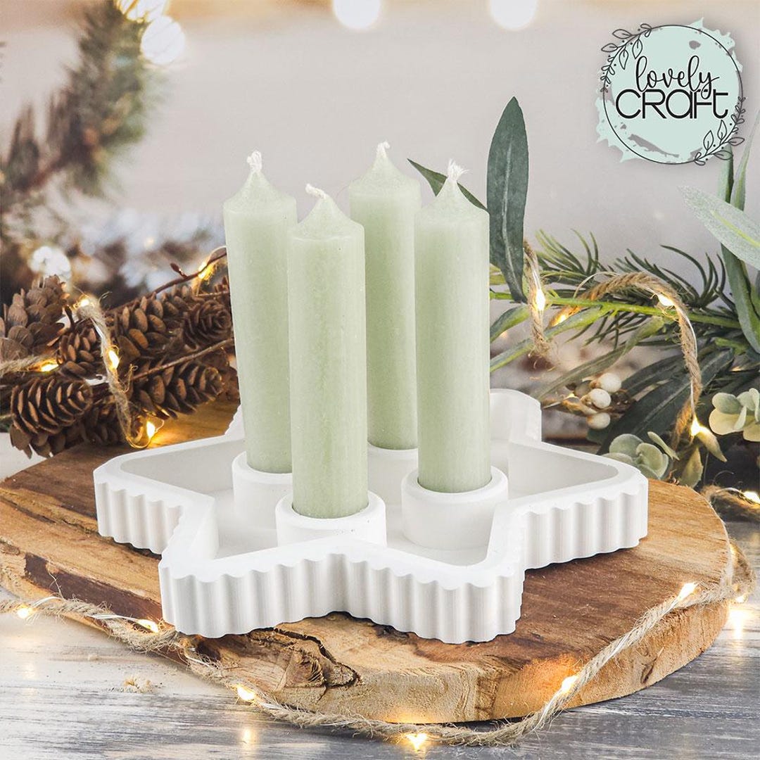 Silicone Casting Mold - Advent Wreath Star Tray With Grooves - Etsy