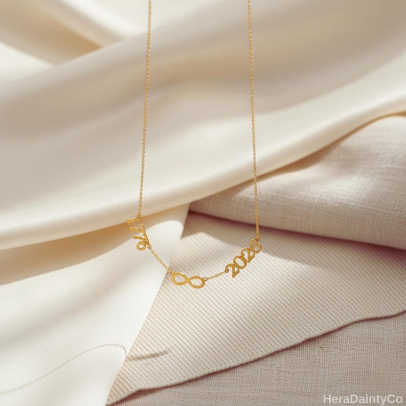 1776-2026 Necklace Infinity Necklace 250 Years Memorial Necklace, US ...