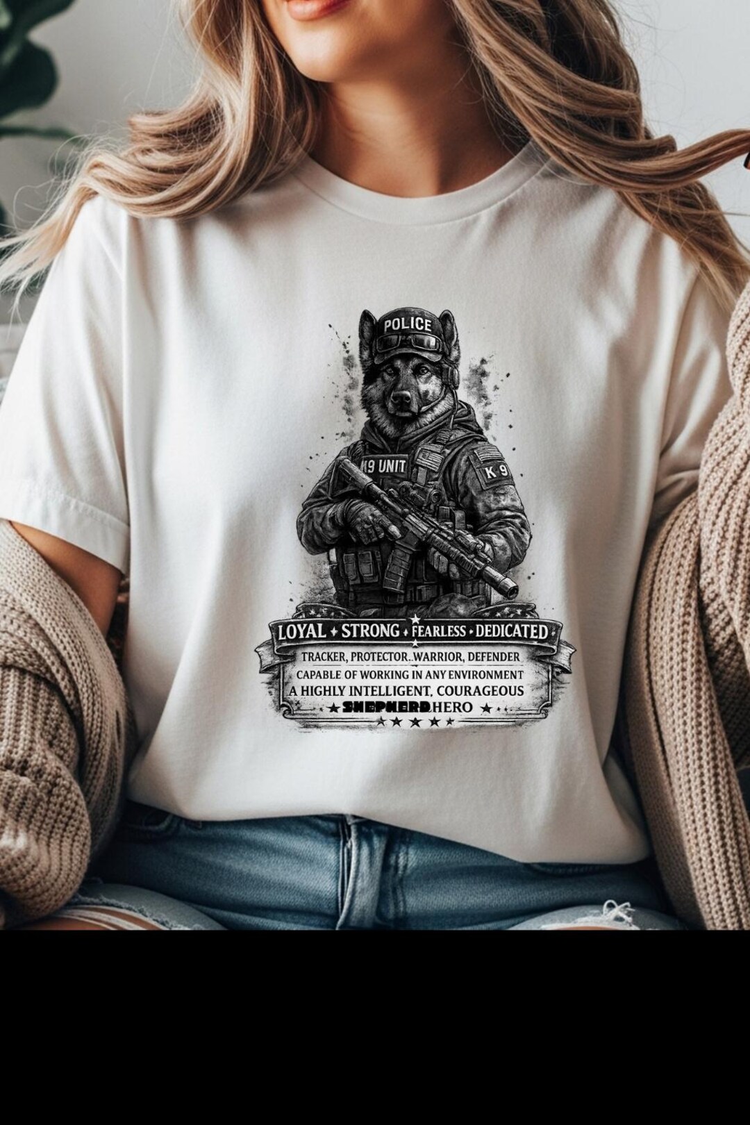 Funny K9 Police German Shepherd Tactical Tee,k9 Unit Badge,vintage T ...