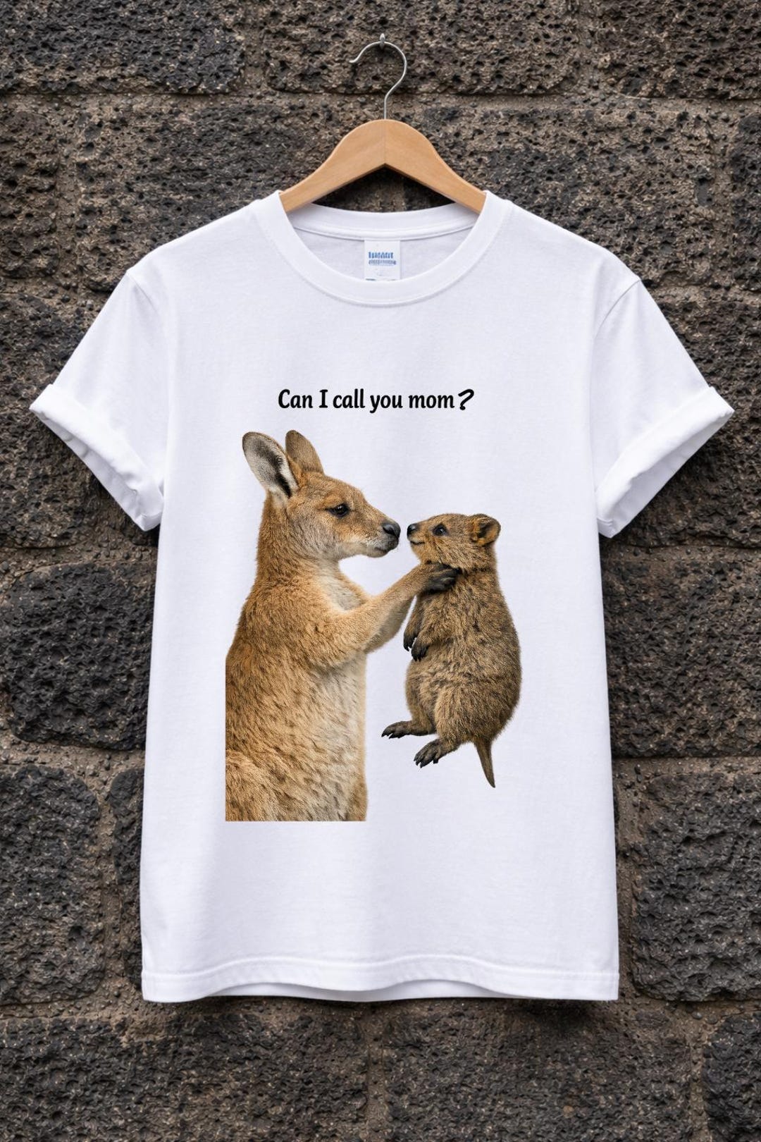 Funny Kangaroo With Quokka Mom and Baby Tee,kangaroo, Club 90s Vintage ...