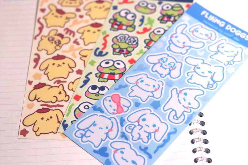Sanrio Inspired Sticker Sheets - Cinnamaroll/kuroppi/pompompurin - Etsy