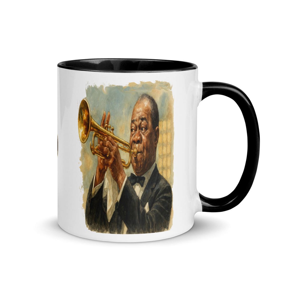 Louis – Legends of Swing Collector Mug (vintage Jazz Trumpet Watercolor ...