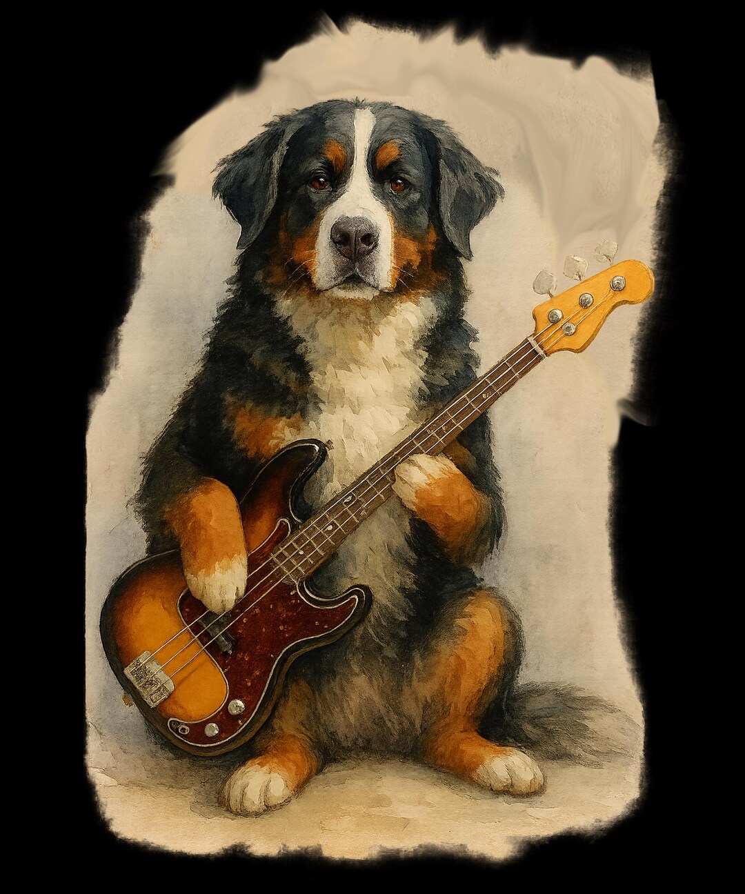 Dogs of Rock: Bernese Bass Man Music Fan Dog T Shirt - Etsy