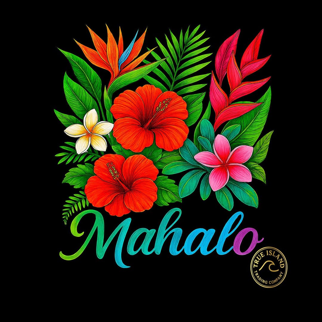 Mahalo Tropical Floral Graphic Tee Hawaii Hibiscus Unisex Shirt - Etsy