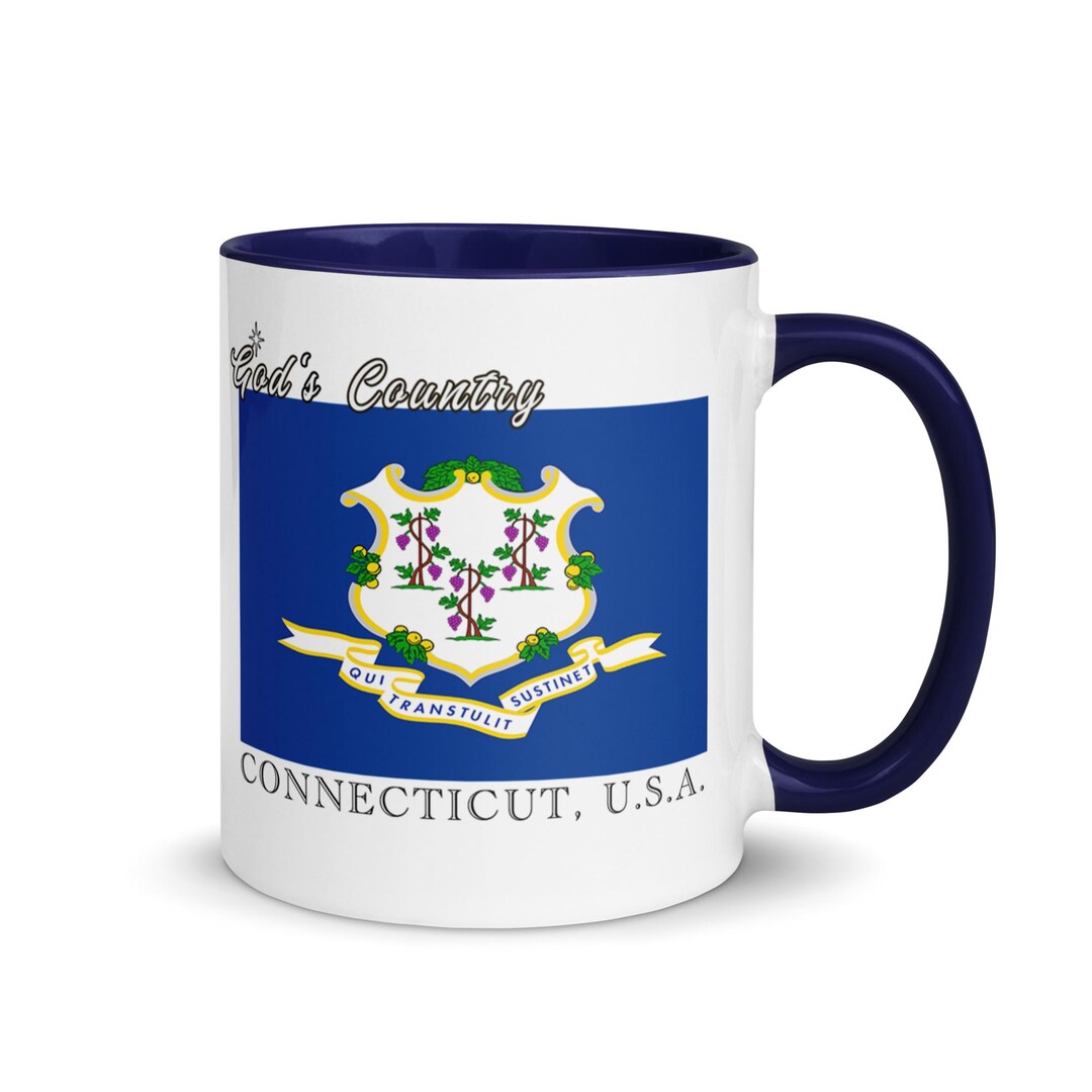 Connecticut Mug – “god’s Country” State Map Art – Connecticut Gift - Etsy
