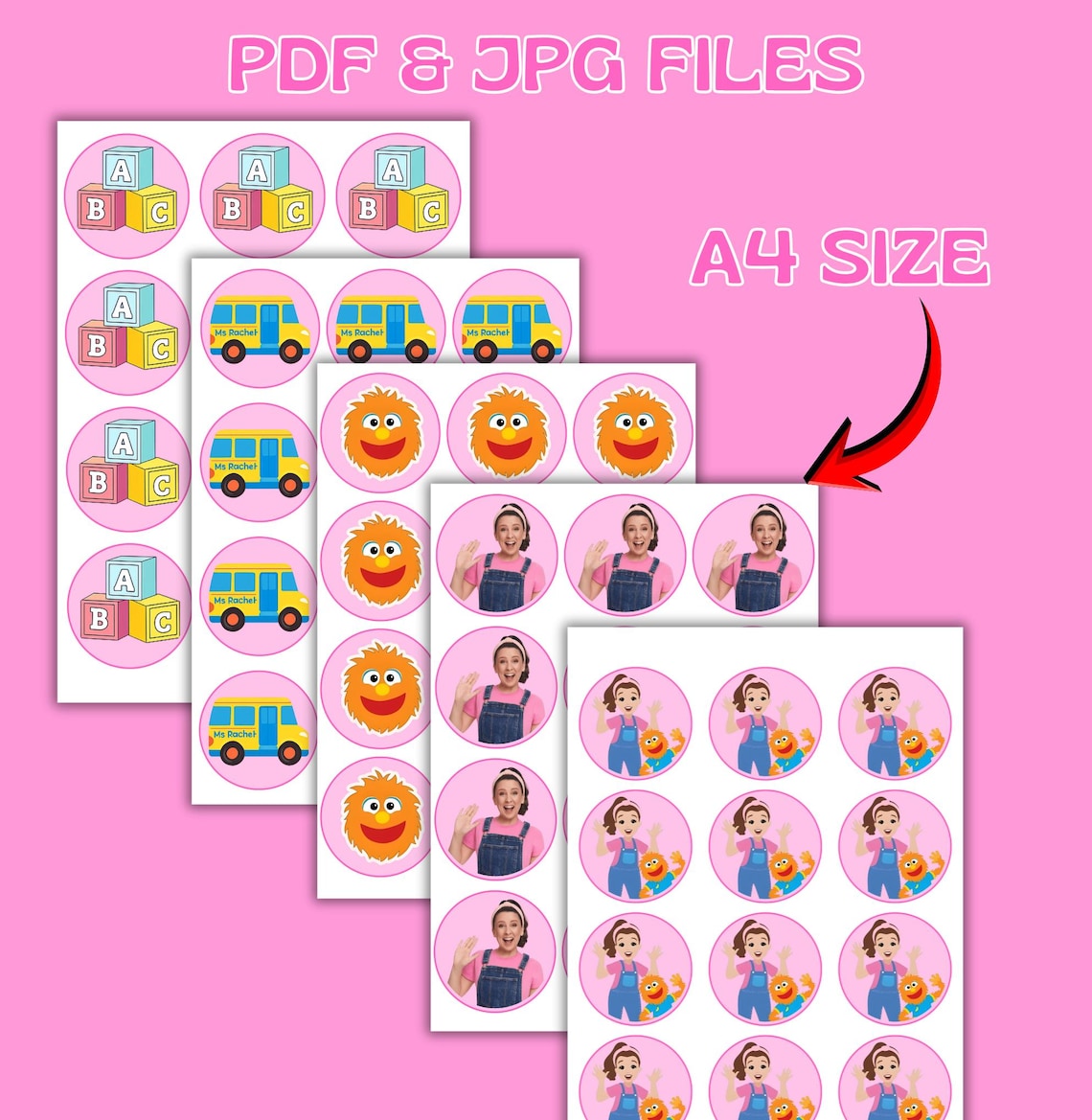 Ms Rachel Cake Toppers | Printable Birthday Toppers | A4 PDF & JPG ...