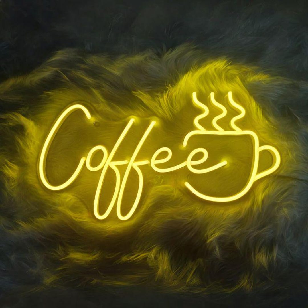 Personalized Coffee Neon Sign, Coffee Shop Wall Art, Custom Cafe ...