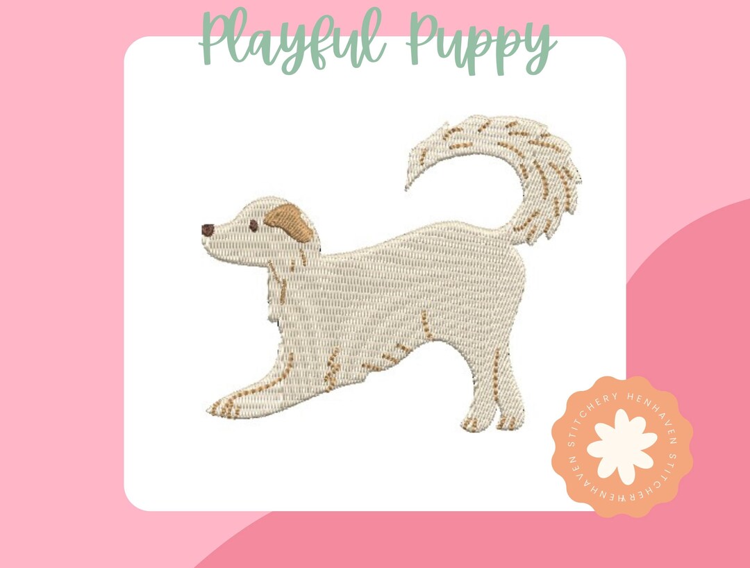 Playful Puppy - Machine Embroidery Files - Etsy