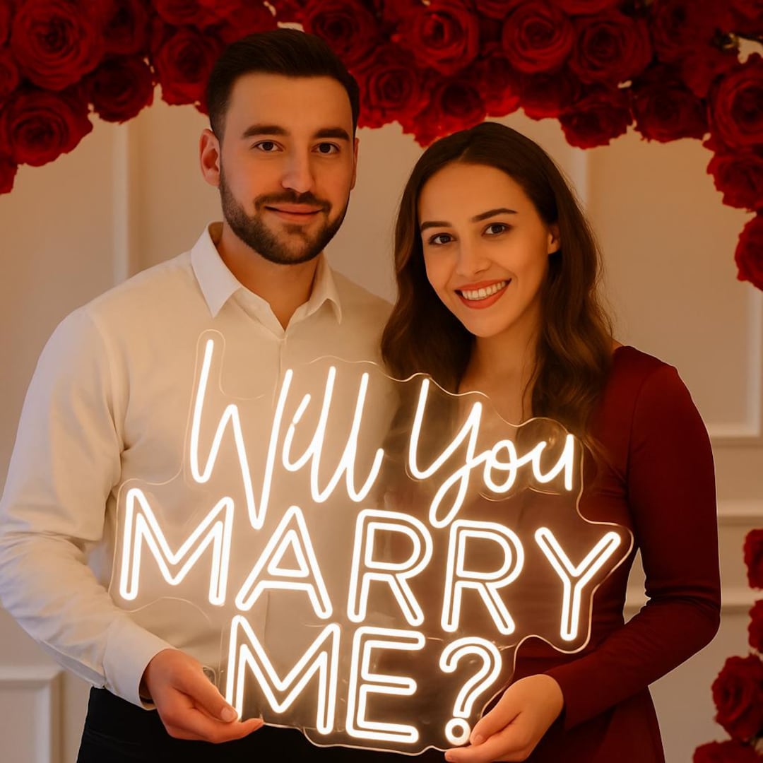 Will You Marry Me Neon Sign, LED Proposal Sign, Engagement Neon Sign ...