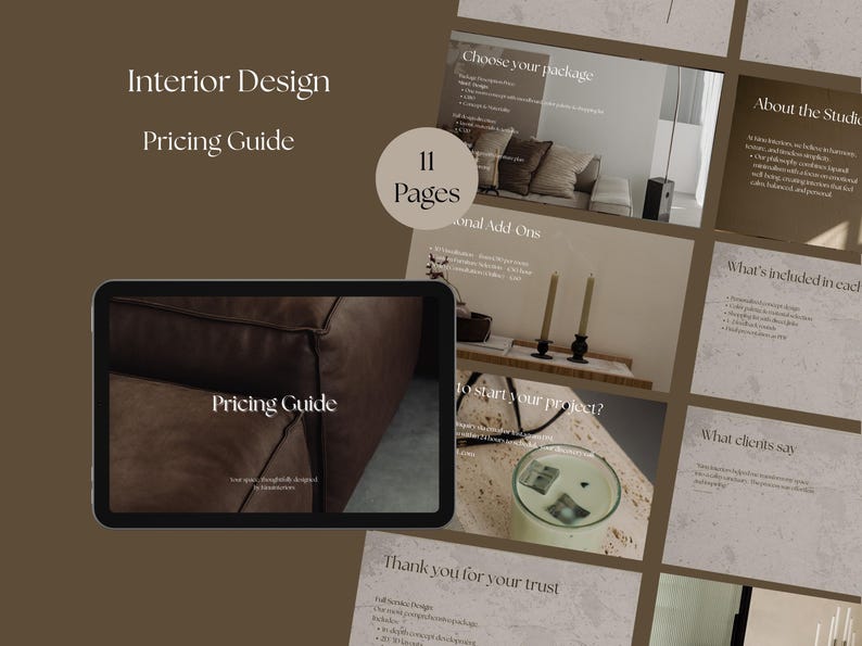 Editable Pricing Guide Template for Interior Designers | Service Price ...