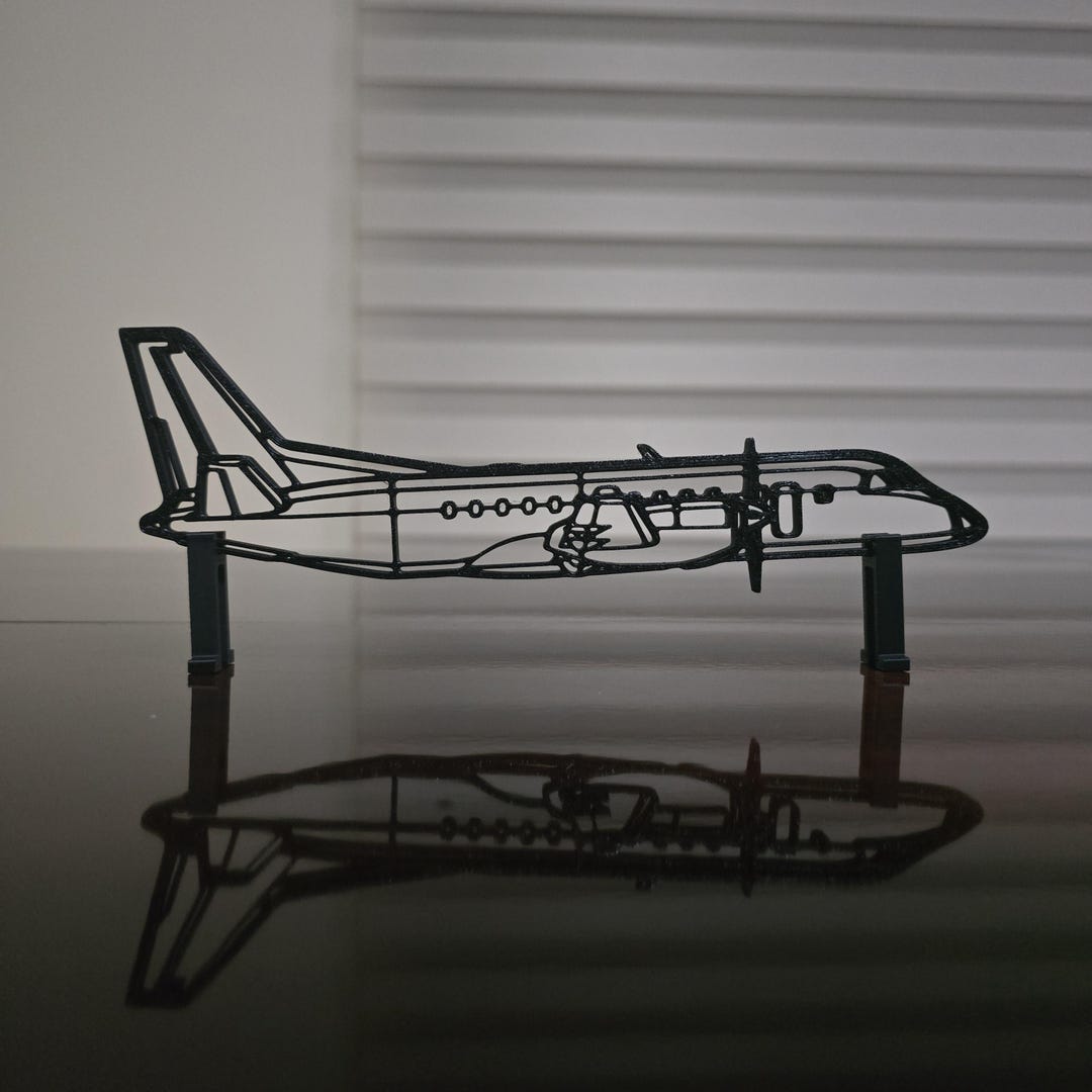 Saab 340B Plus Airplane Silhouette, 3D Printed Desk Decor - Etsy