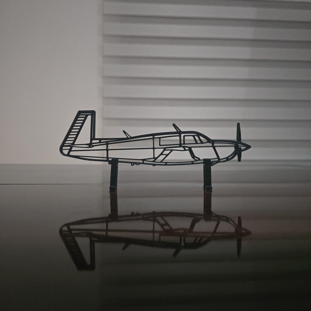 Mooney 20J Airplane Silhouette, 3D Printed Desk Decor - Etsy
