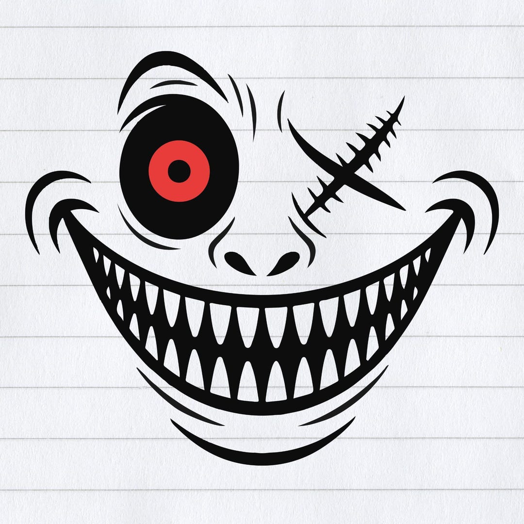 Evil Smiley Face Vector Illustration, Evil Face SVG, Smiley Face PNG ...