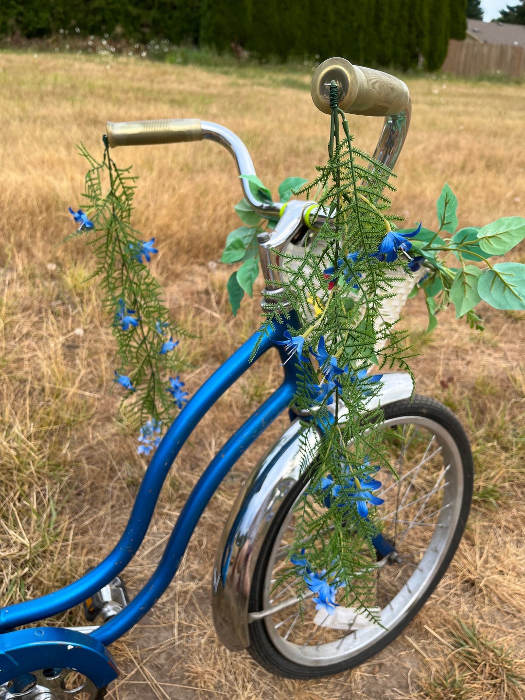 Handlebar Streamers, Blue Bicycle Streamers, Flower Bike Accessory - Etsy
