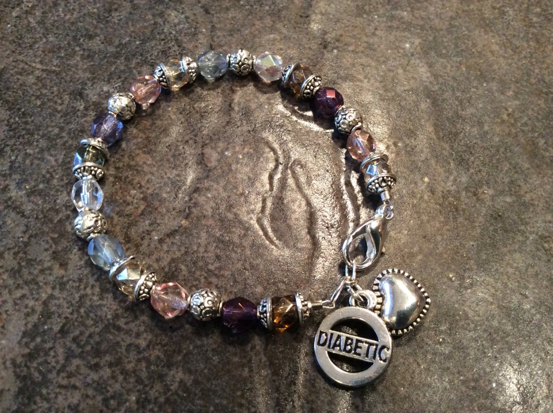 Diabetes Medical Alert Bracelet in Child or Adult Size With Sparkly ...