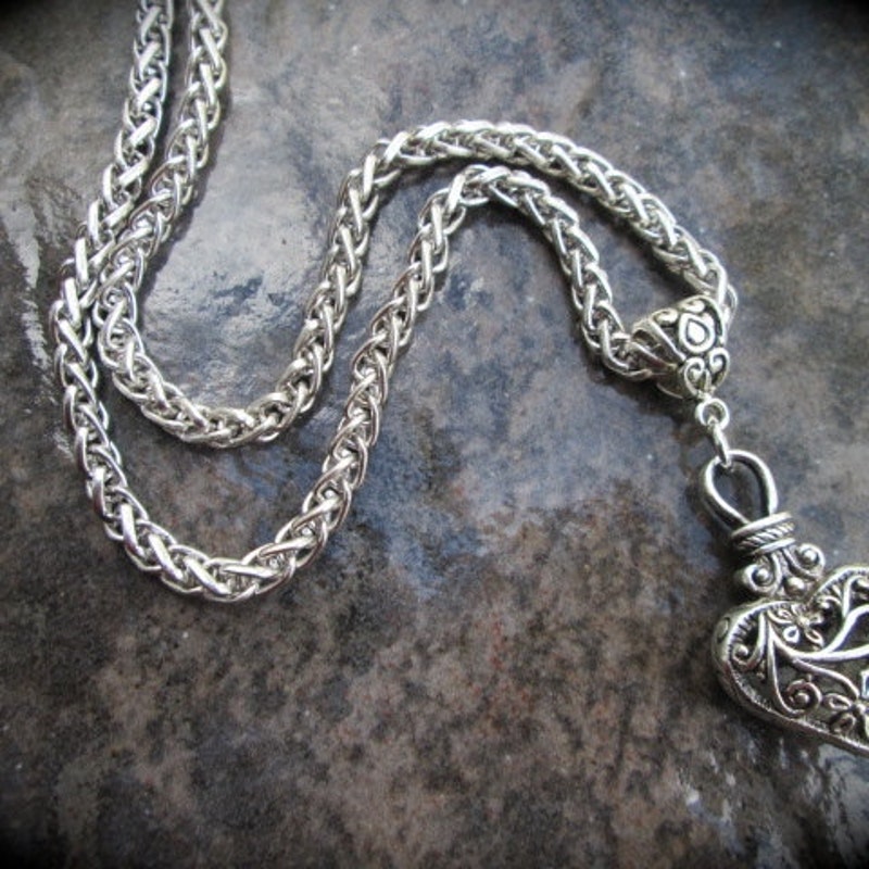 Long Silver Necklace - Etsy
