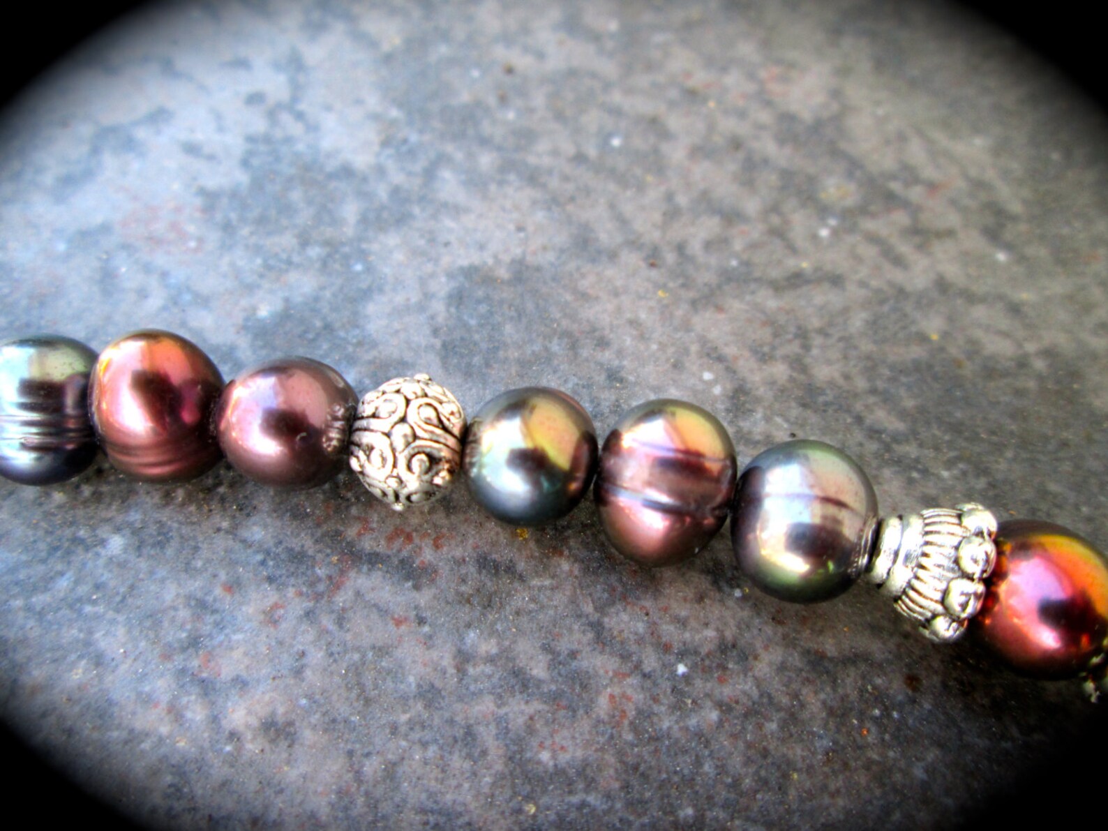 Copper Purple Bronze pearl necklace lustrous unusual pearls | Etsy