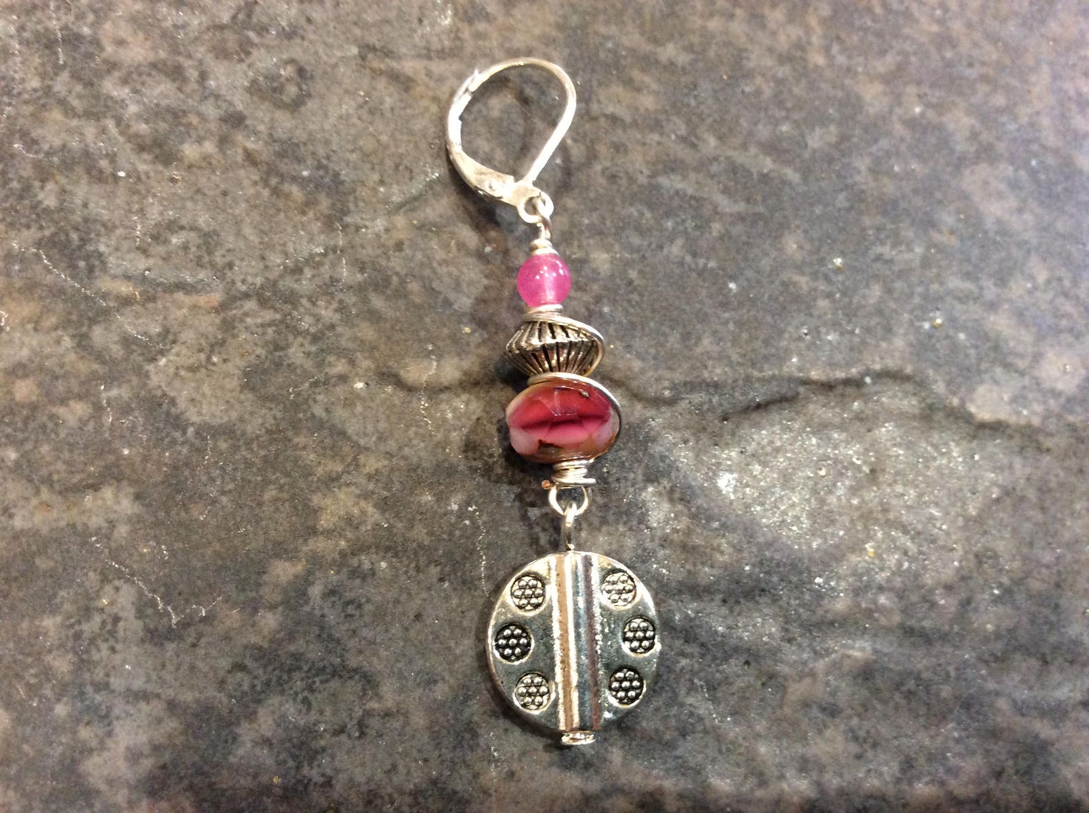 Pink Dangle Earrings With Leverback Closures and Karen Hill - Etsy