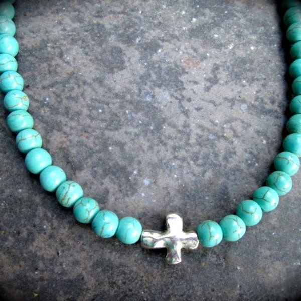 Turquoise Cross Bead - Etsy