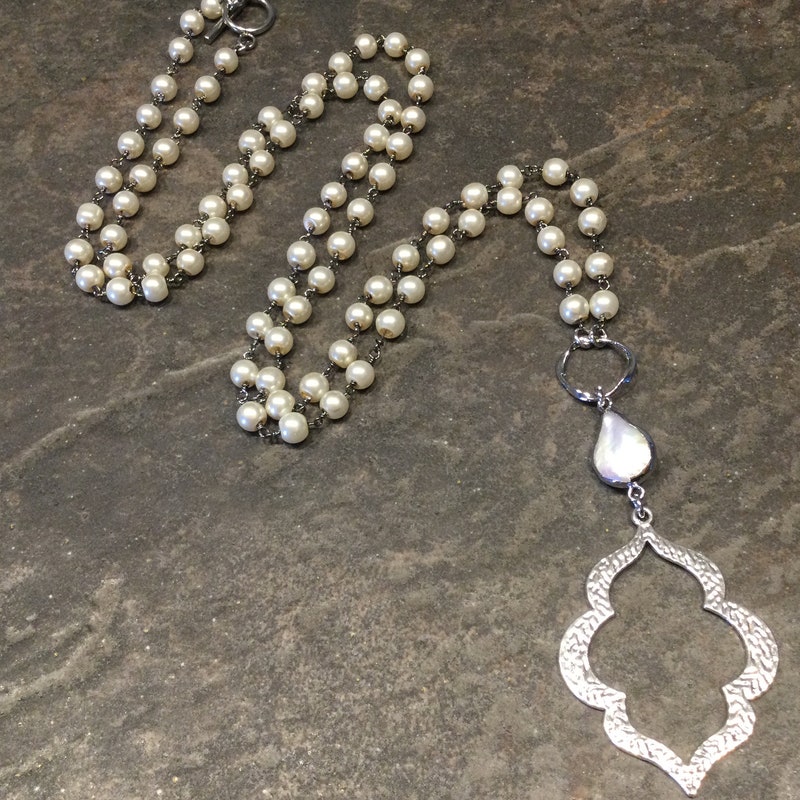 Long Pearl Necklace - Etsy