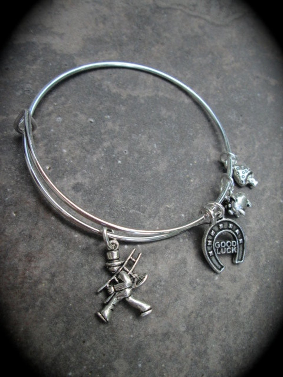 German Good Luck Adjustable Bangle Bracelet With Chimney Sweep ...