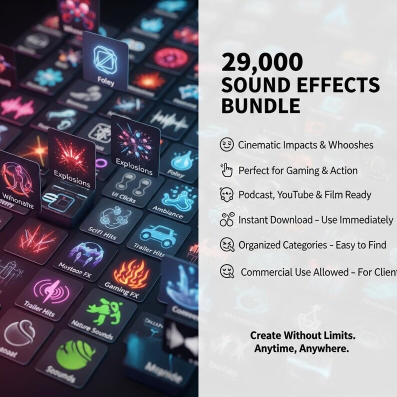 29000+ Sound Effects Library, Royalty-free Audio Pack (WAV/MP3) - Etsy