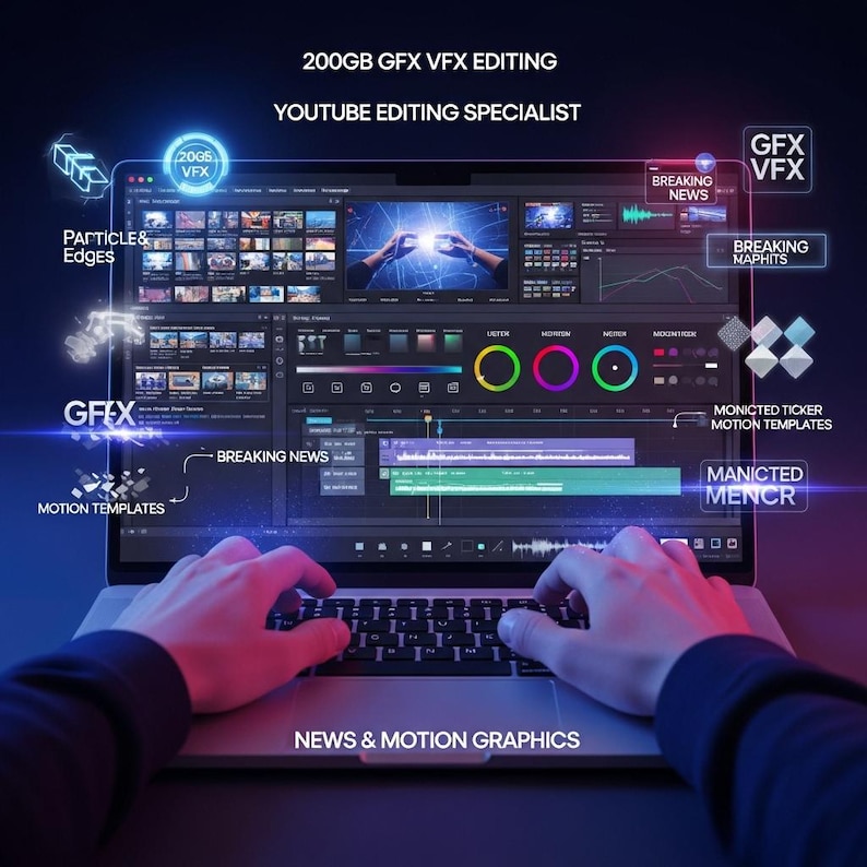 200GB GFX VFX Editing Bundle | Transitions, Overlays, FX Packs,motion Graphics, Video Editing ...