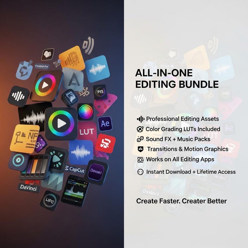 Video Editing Bundle | 1000+ Transitions, Effects, Presets, Luts ...