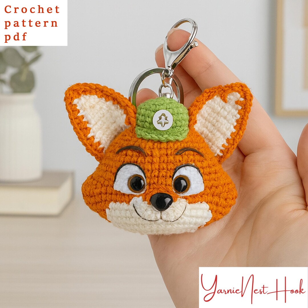 Fox Keychain Crochet Pattern PDF, Amigurumi Fox Pattern, Cute Animal ...