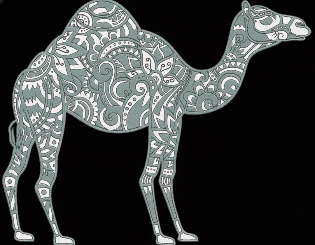 Mandala Camel Embroidery Design, Henna Style Animal (digital File) - Etsy