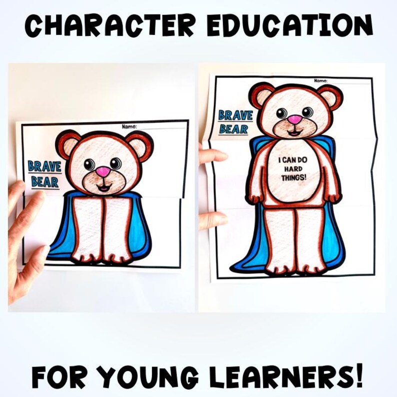 Bravery Craft for Kids | Printable Bear Character Education Activity ...