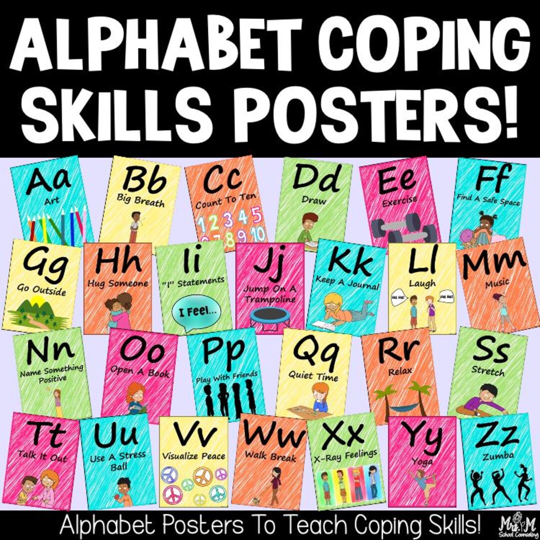 Alphabet Coping Skills Posters | SEL Printable for Kids | Calm Down ...