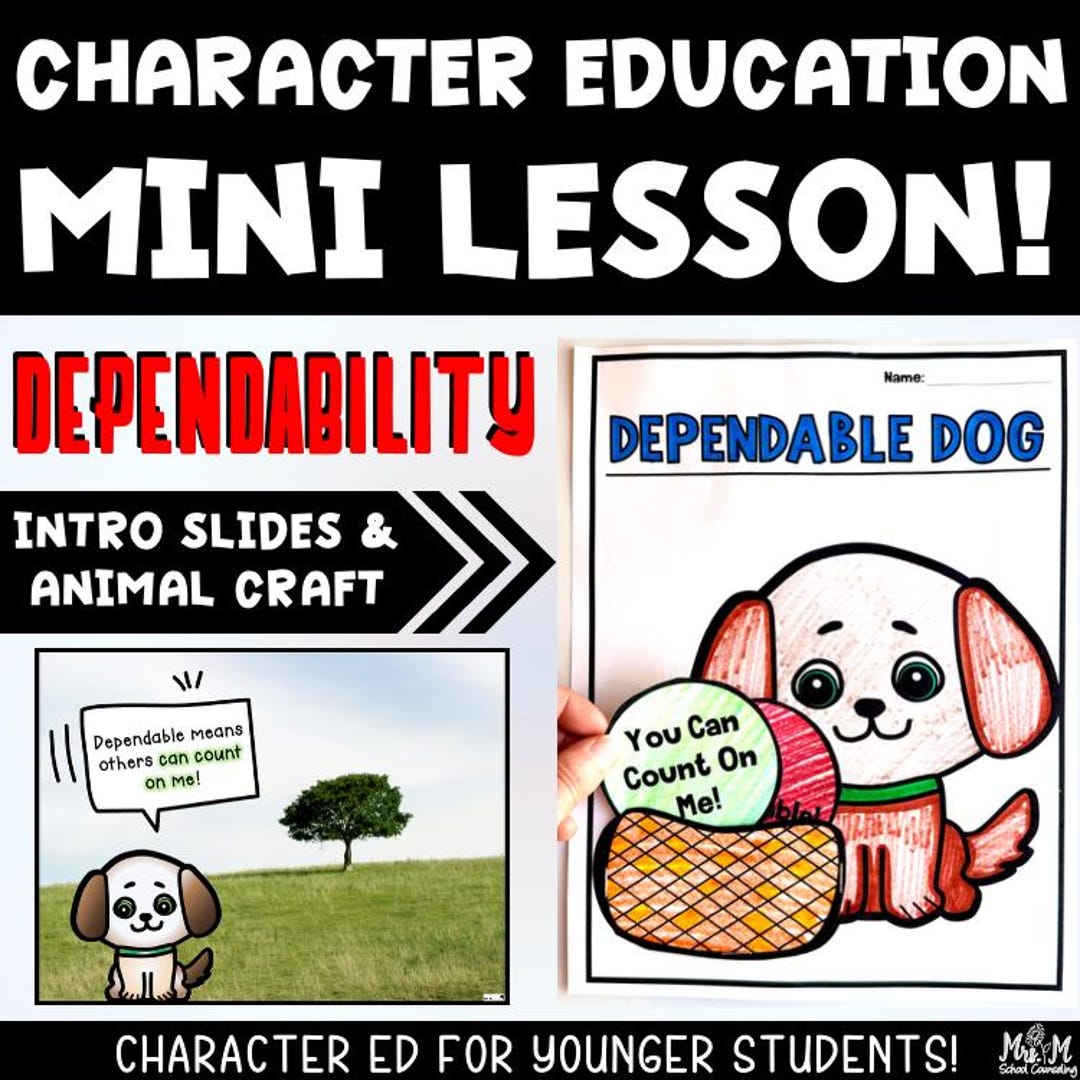 Dependability Craft for Kids | Printable Dog Character Education ...