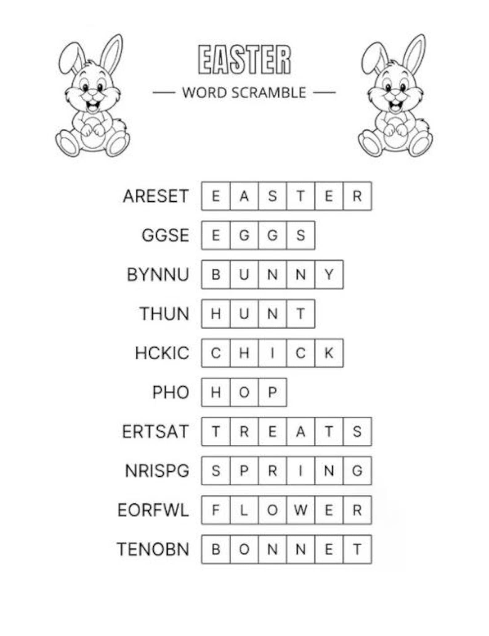 Printable Easter Anagram Puzzle - Etsy
