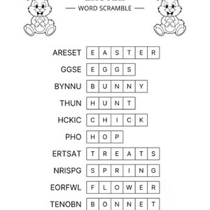Printable Easter Anagram Puzzle - Etsy