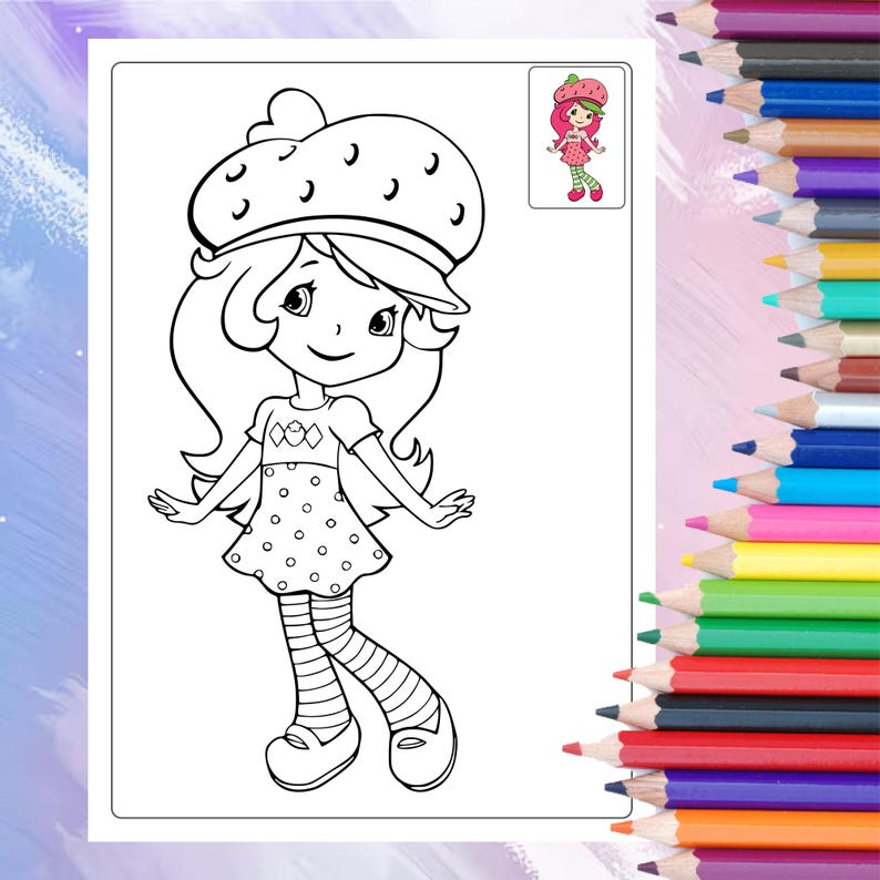 15 Coloring Pages Pack | Cartoon Girls Illustrations | Printable Kids ...