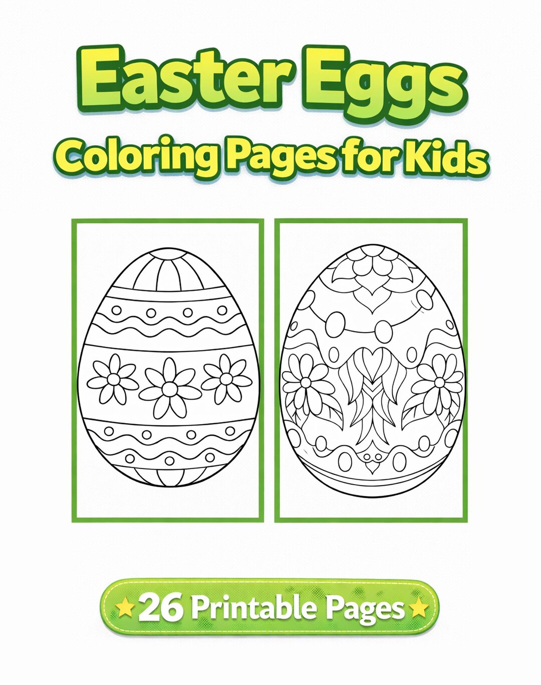 Easter Egg Coloring Pages | Kids Spring Activity (26 Printable Download ...