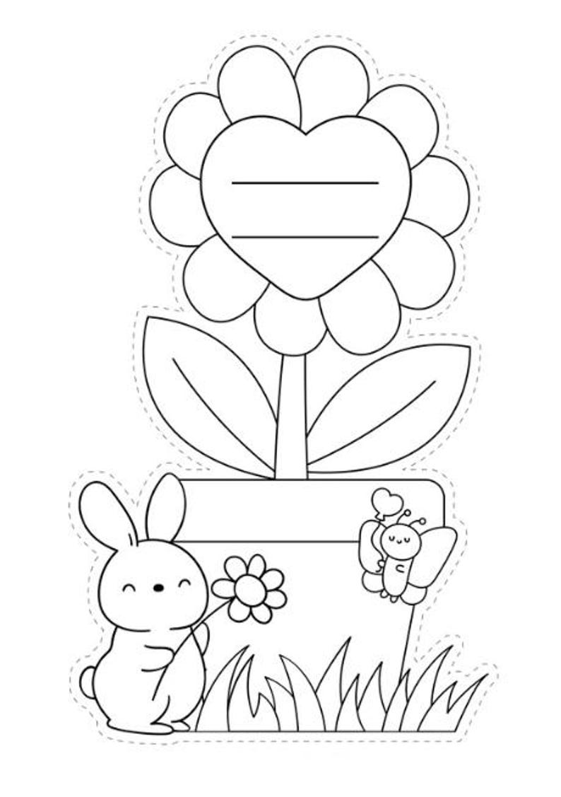 3D Flower Craft Printable | Kids Flower Pot DIY Activity (digital ...