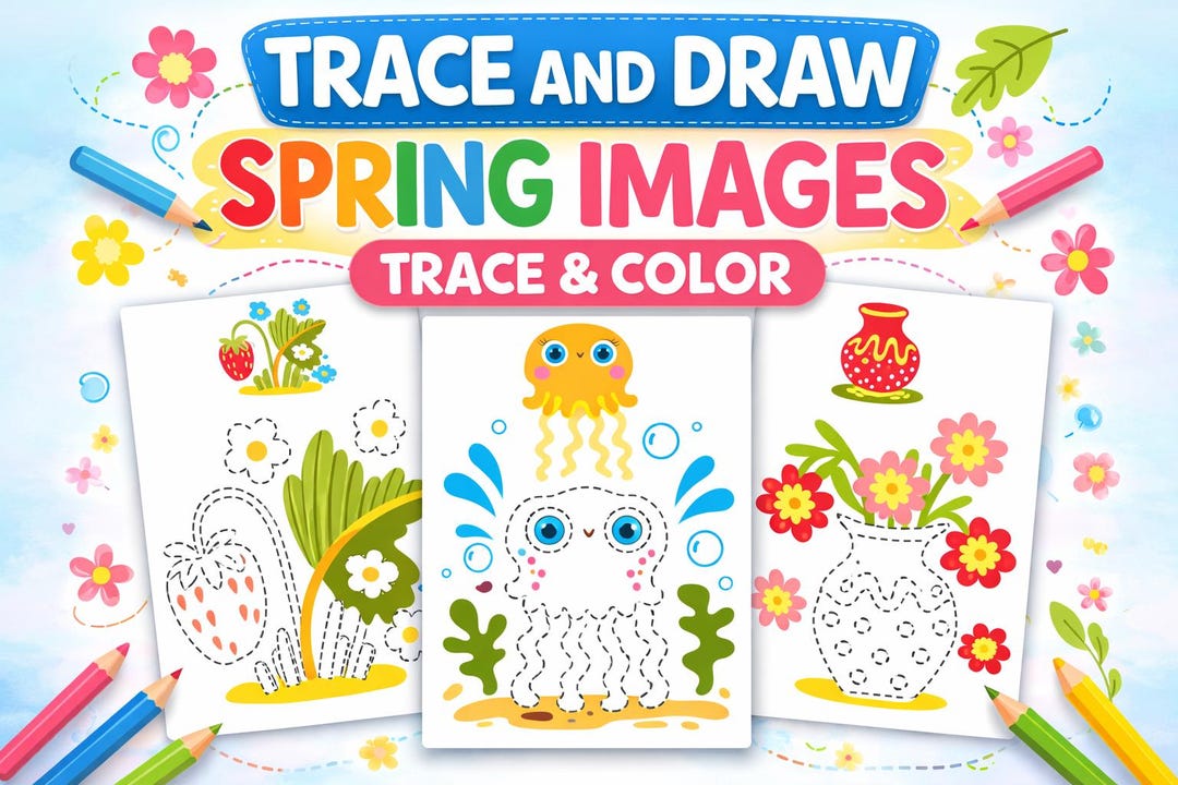 Spring Tracing Worksheets for Kids | Preschool Fine Motor Skills ...