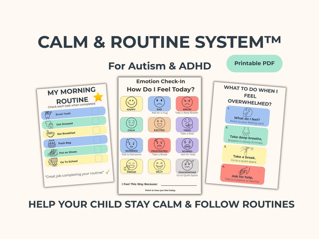 Autism & ADHD Routine Bundle | Emotion Cards, Visual Schedule, First ...
