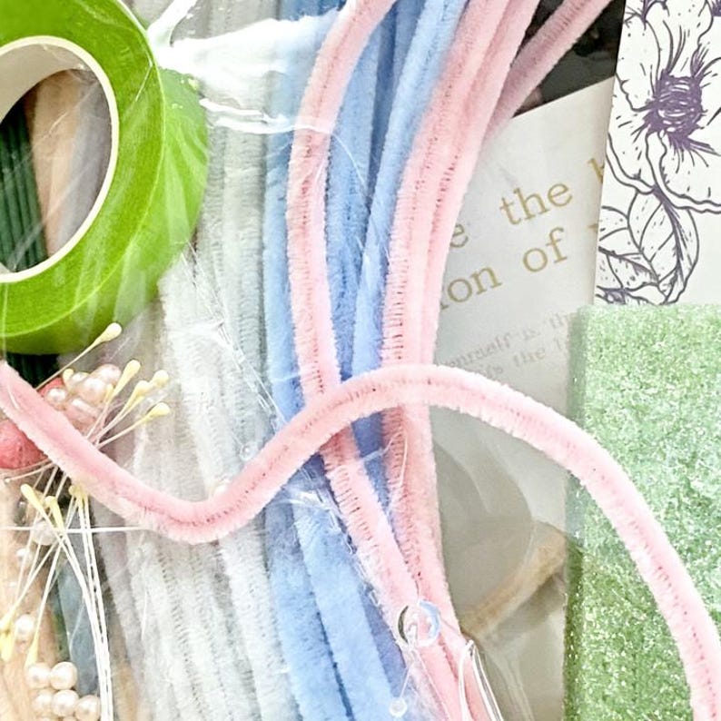 DIY Pipe Cleaner Flower Bouquet Meterial Kit With Video, Flowers Craft ...