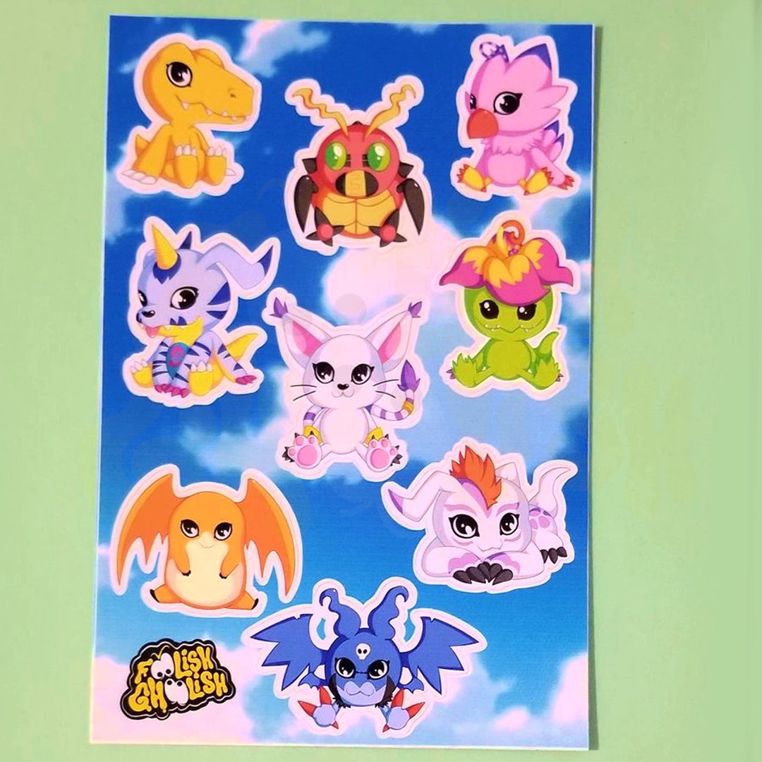 Digimon Sticker Sheet - Etsy