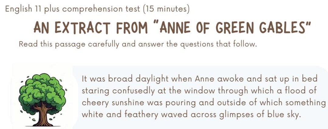 Multiple-choice 11 Plus Practice Test 1 - Comprehension Skills - Etsy