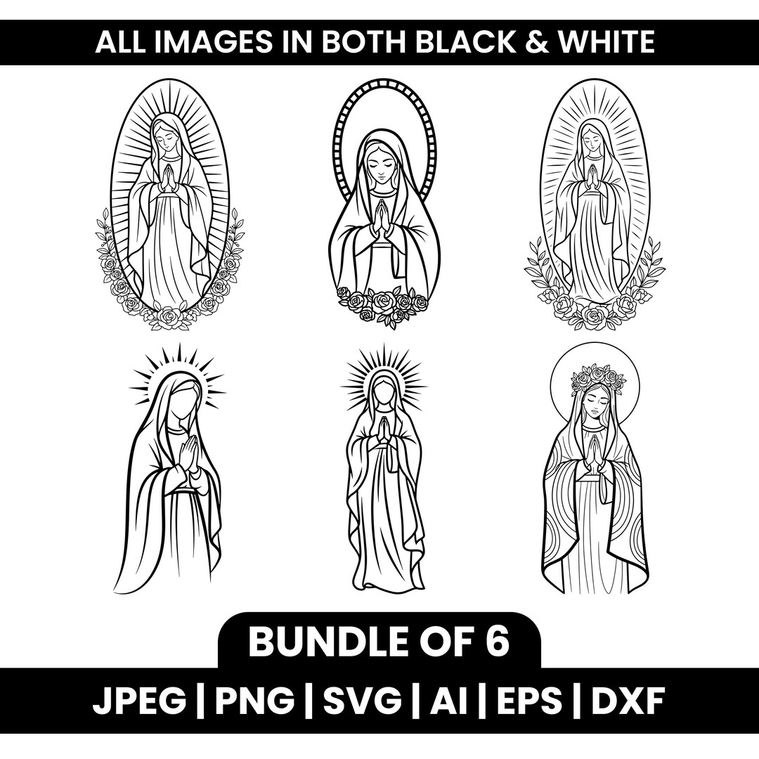 Virgen De Guadalupe SVG, PNG, Our Lady of Guadalupe With Roses, Virgin ...