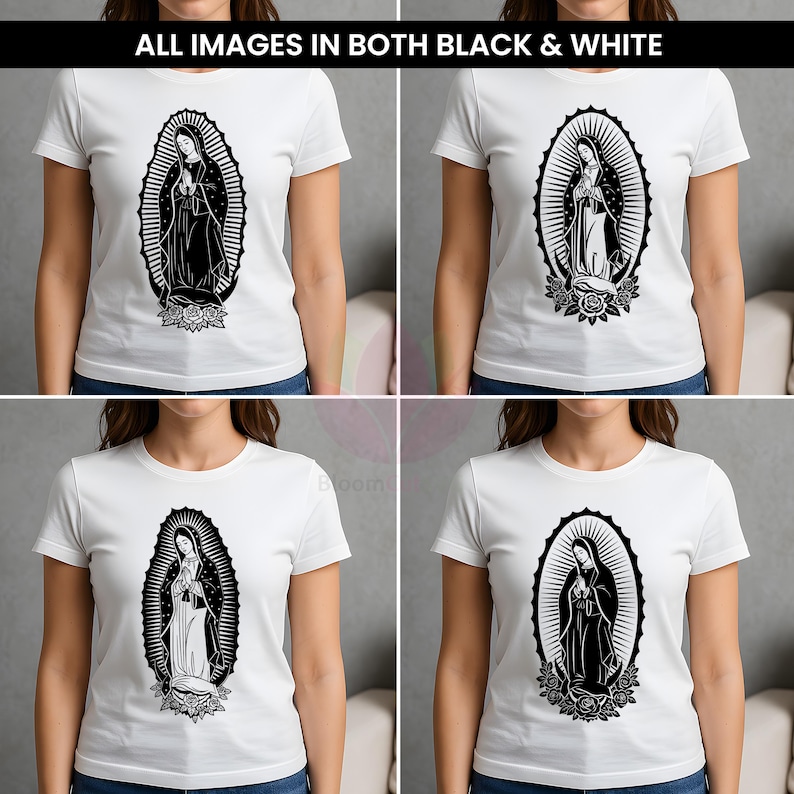 Virgen De Guadalupe Outline SVG, Virgin Mary With Roses, PNG JPG Vector ...
