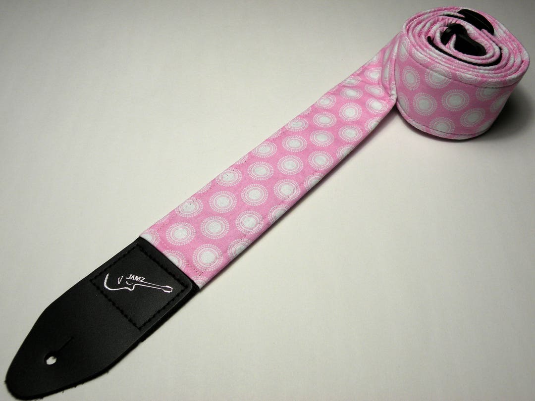 Pink and White Polka Dot Guitar Strap - Gifts for Her - Cute - Girly ...