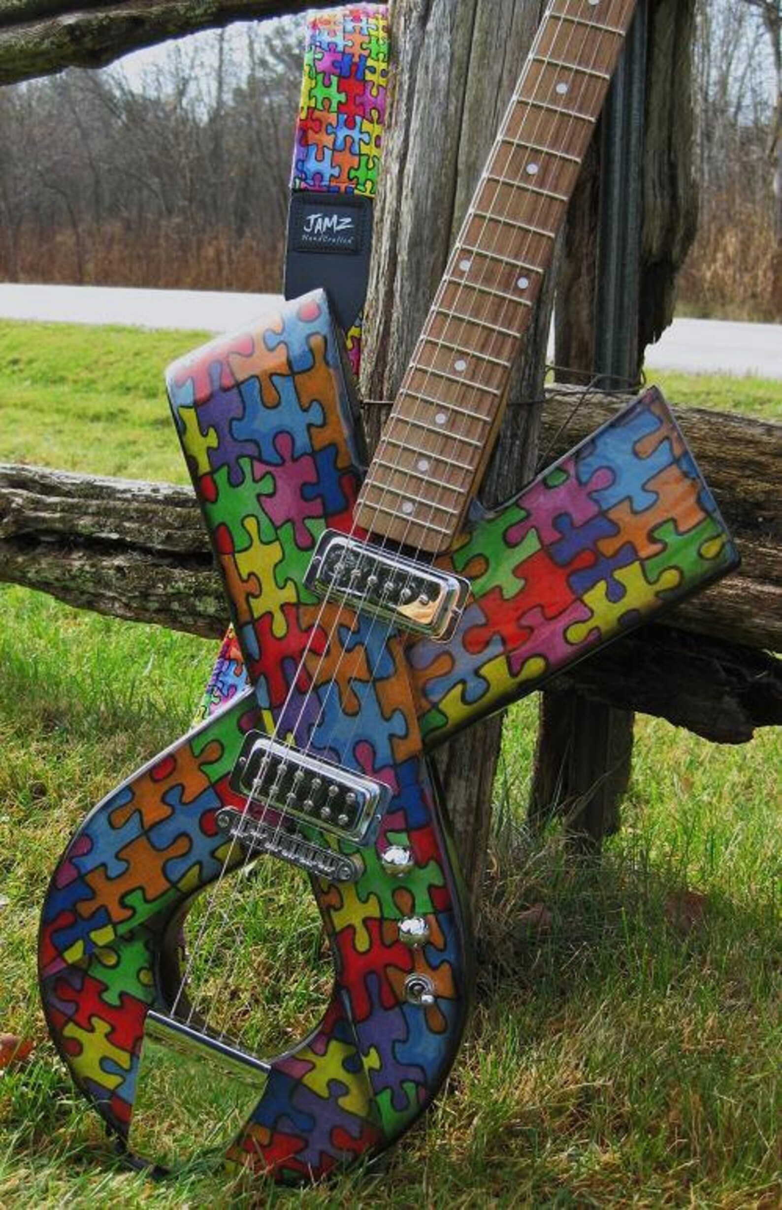 Autism Awareness Guitar Strap Spectrum Autism Puzzle ASD - Etsy